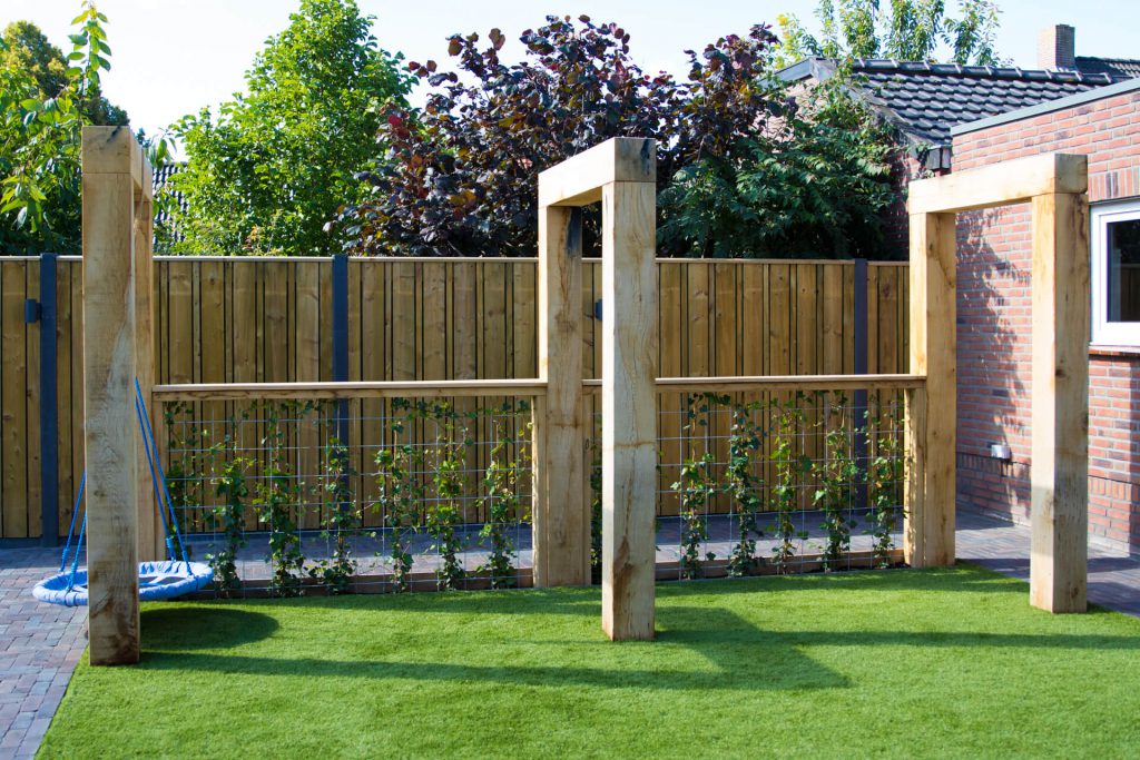 Eiken houten pergola: Schommel - Project 156 - De Houtwinkel Bladel